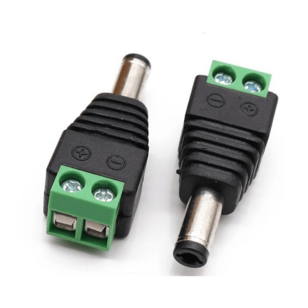 Ficha Plug Macho Alimentación Bornera Led Cctv X 5u – Hipercom