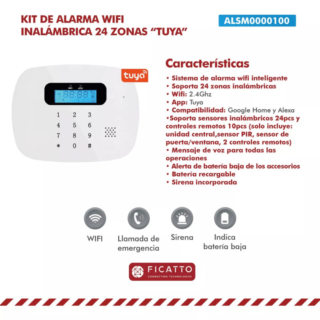 Kit De Alarma Wifi Inalambrica Casa Hogar Seguridad 24 Zonas – Hipercom