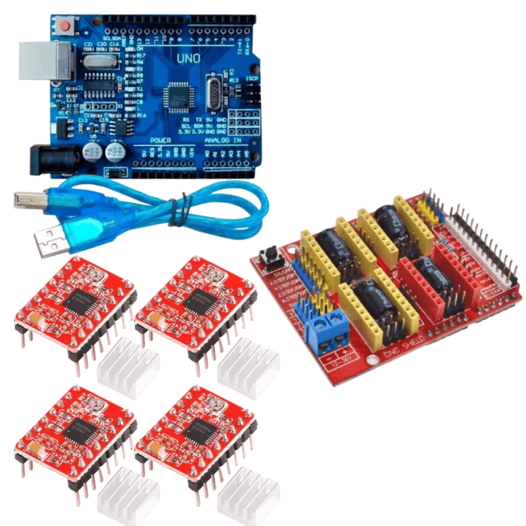 Kit Cnc Arduino Uno Shield V3 + 4 Driver Pololu A4988 – Hipercom